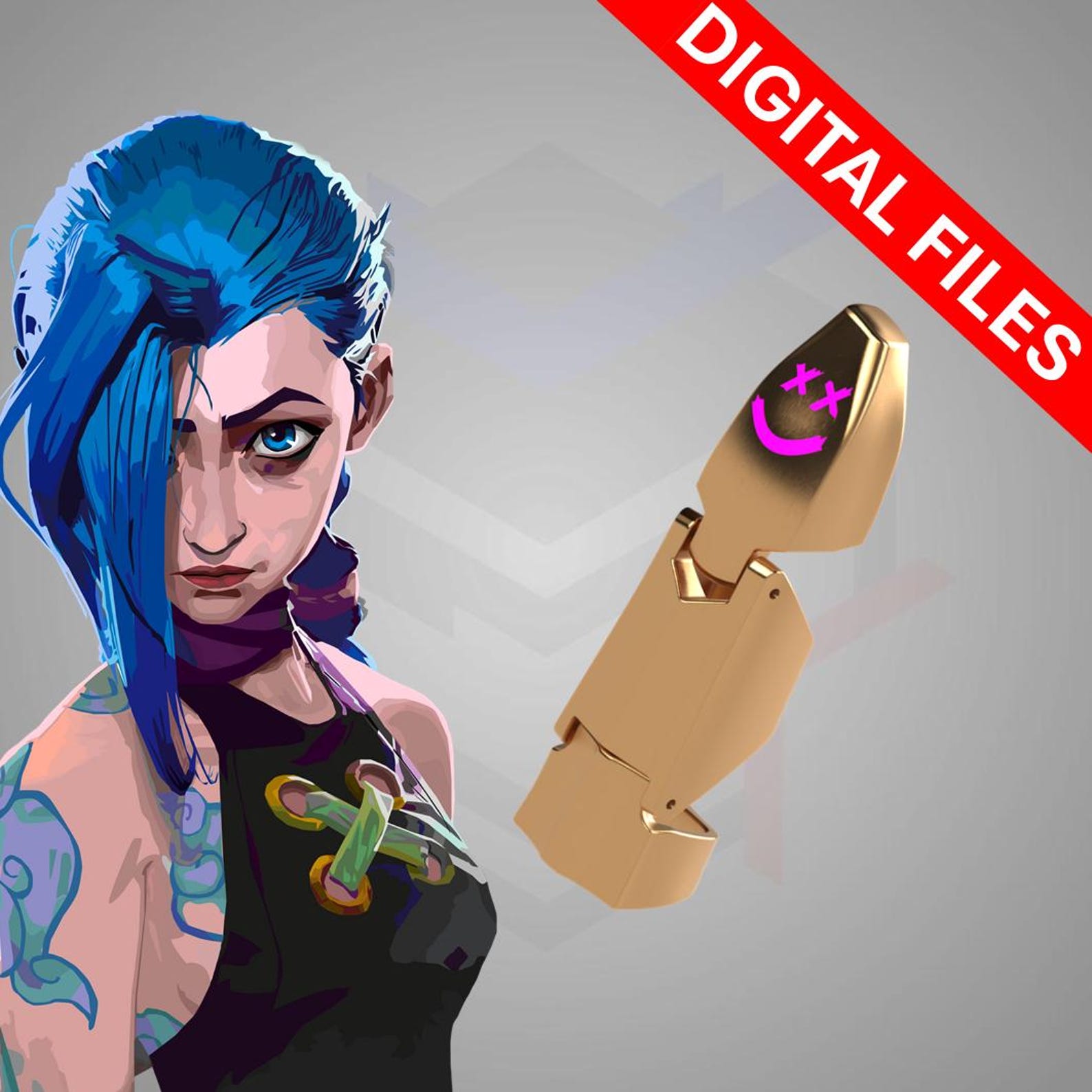 Jinx's Mechanical Finger [STL Files] - Arcane - Etsy