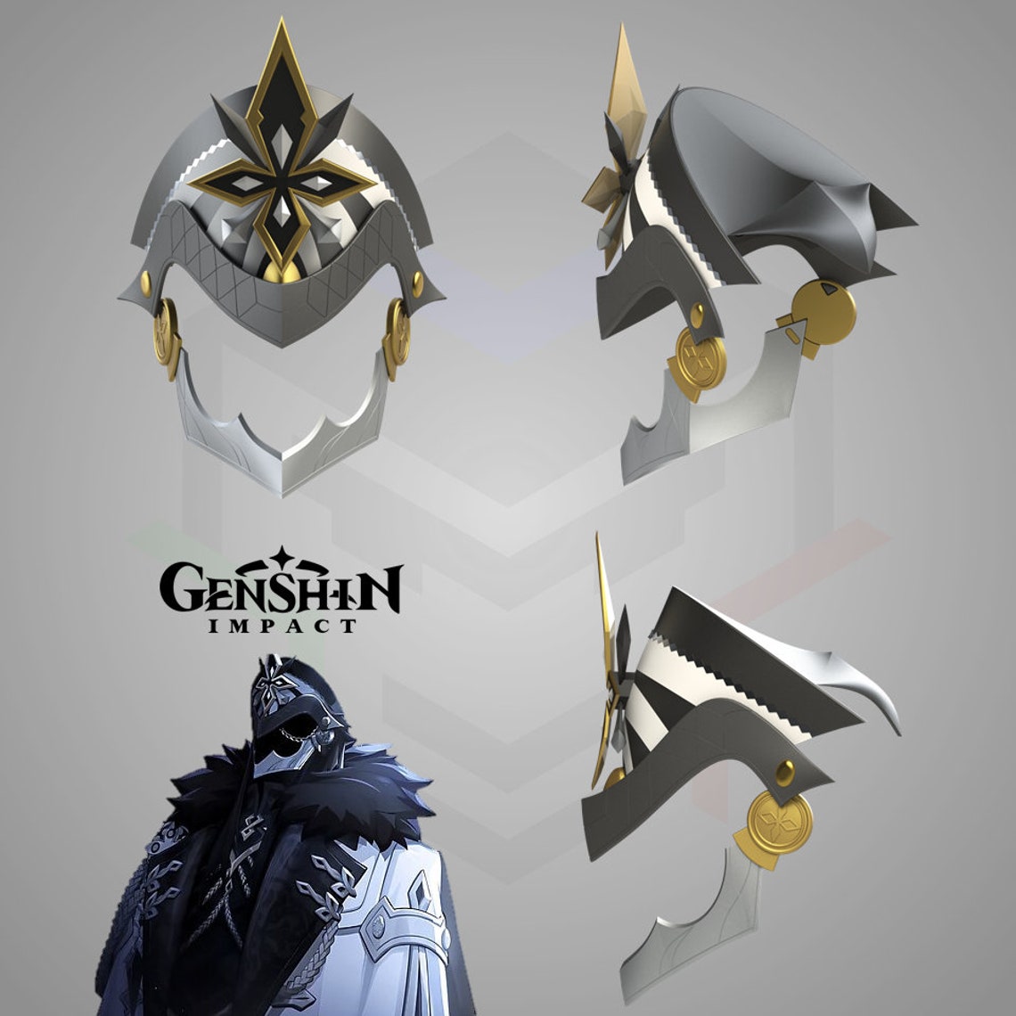 Il Capitano's Helmet STL Files Genshin Impact - Etsy Canada