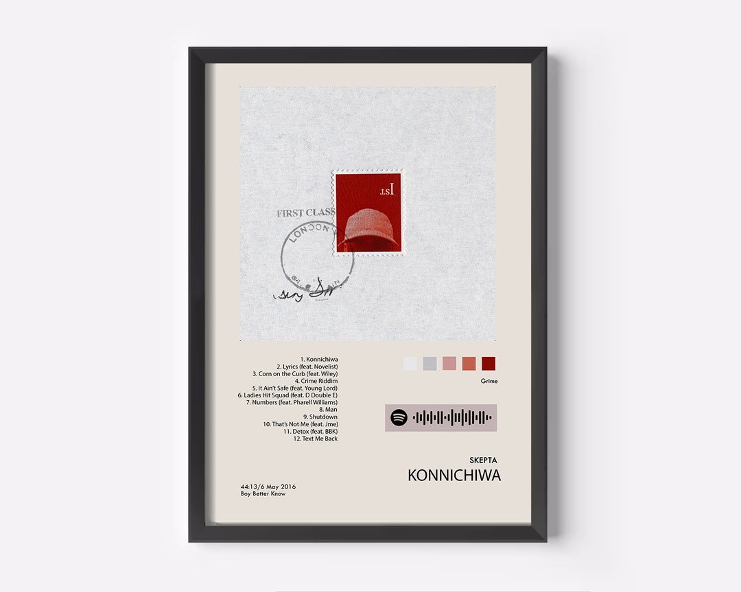 Skepta Konnichiwa Custom Album Poster Hip Hop Wall Art Personalised ...