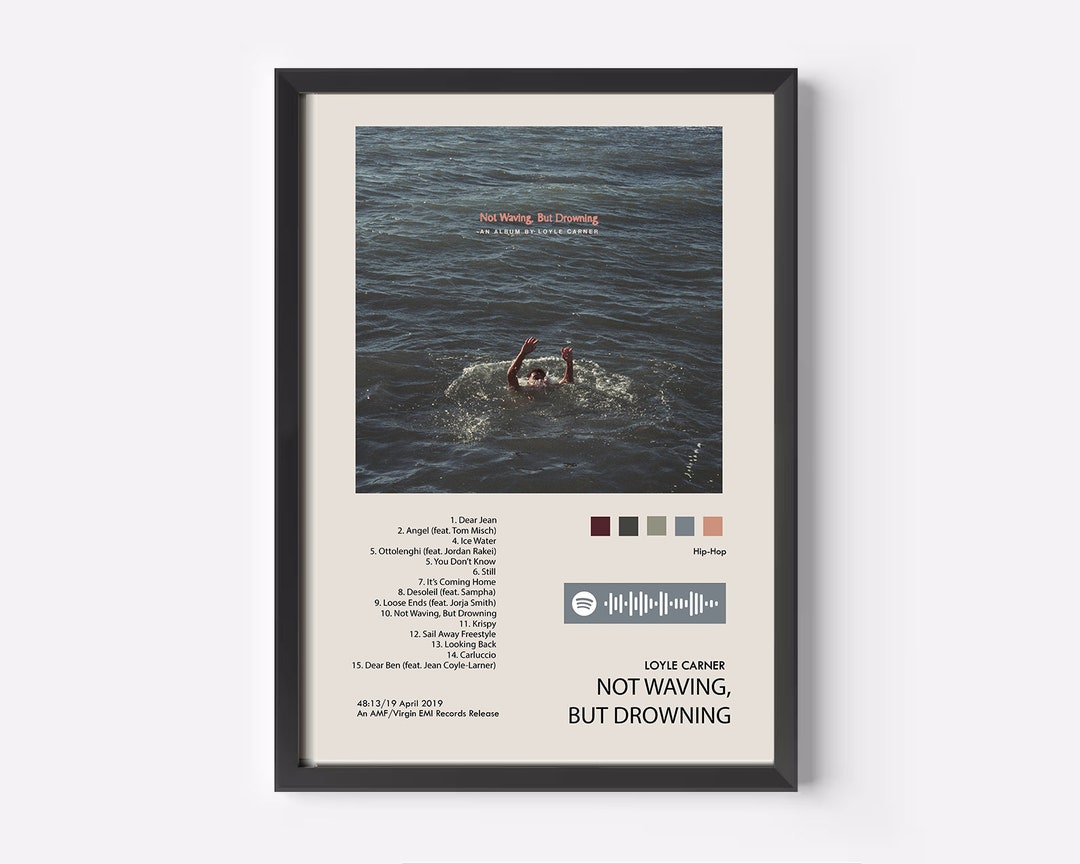 Loyle Carner - Not Waving Still Drowning | Custom Album Poster | Hip ...