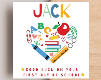 First Day at School Card, First Day of Preschool, Primary School Card ...