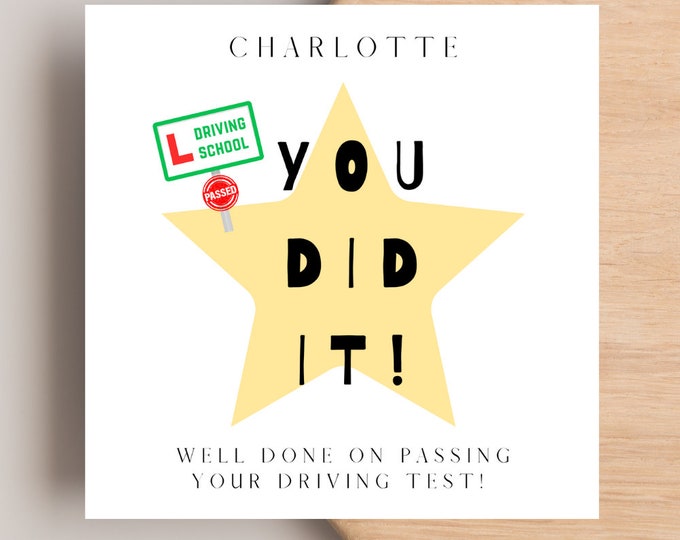 Passed Driving Test Card for Him - Etsy