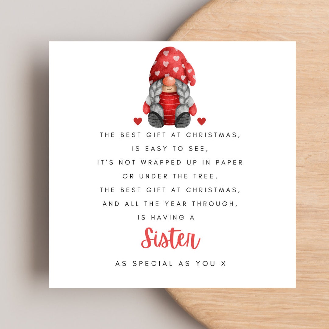 Sister Christmas Card, Sister Poem Card, Special Sister at Christmas ...