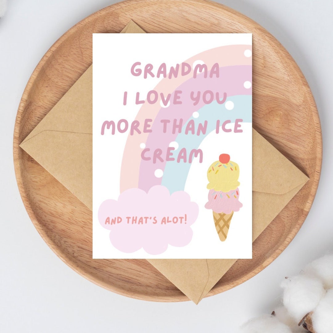 Cute Grandma Birthday Card, I Love Grandma Card, Grandma Birthday Card ...