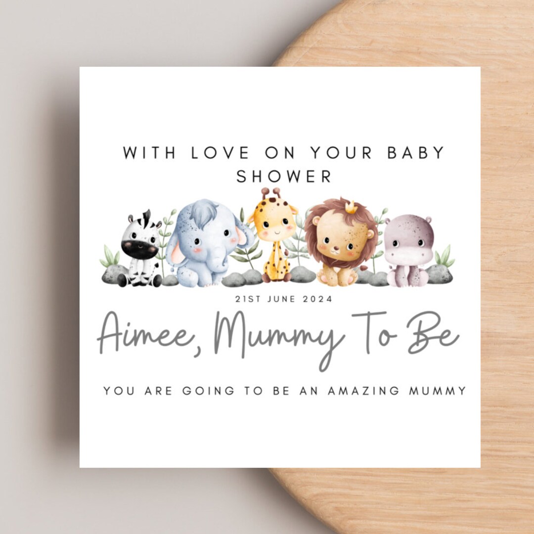 Baby Shower Card, Personalised Baby Shower Card, Baby Shower, Baby ...