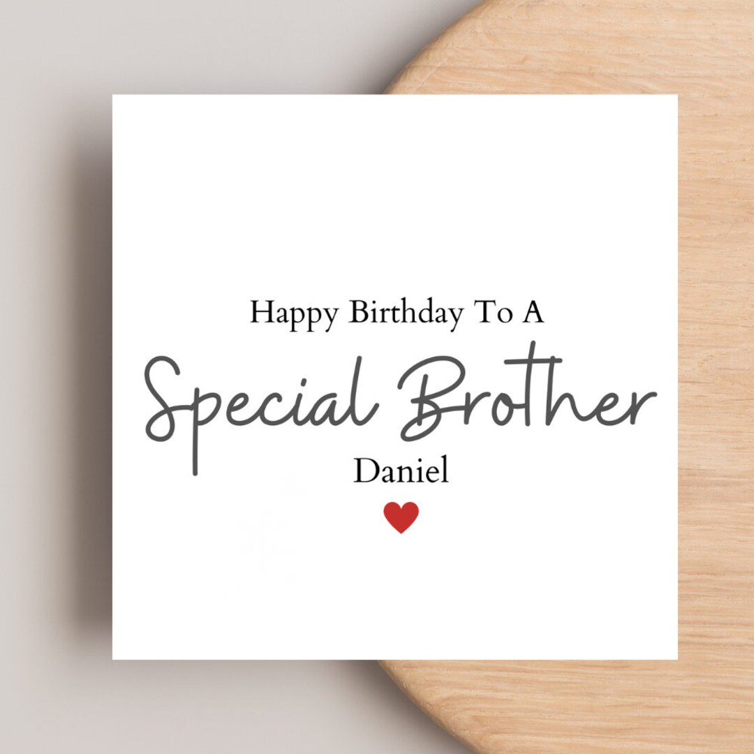 Brother Birthday Card, Personalised Brother Card, Happy Birthday to A ...