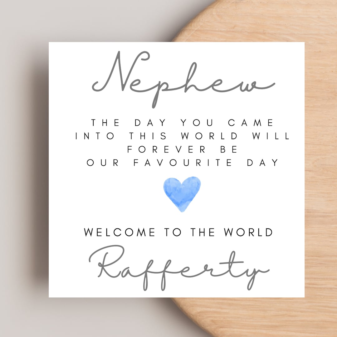 New Nephew Card - Nephew Card, Card for Nephew- Baby Nephew Card - Etsy