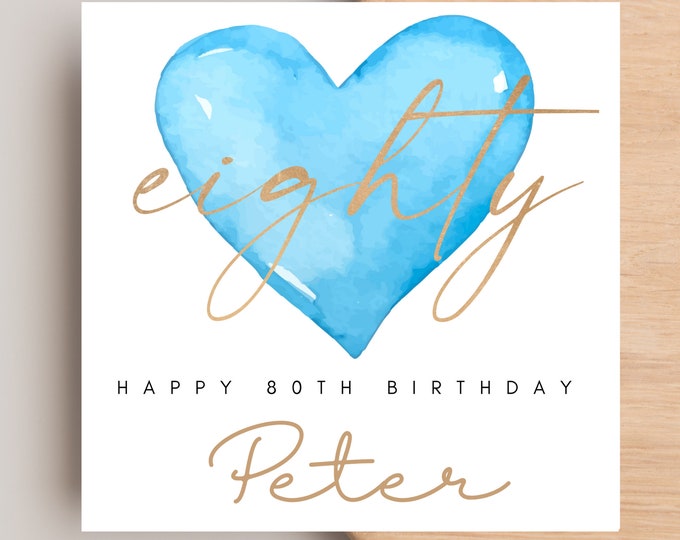 Personalised 80th Birthday Card | 80th Birthday Card for Him | Men ...