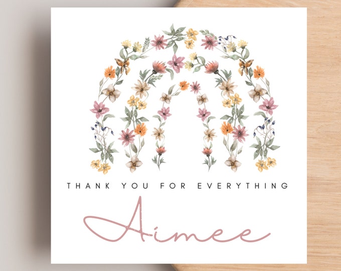 Personalized Thank You Card, Friend Thank You Card, Thank You Gift ...