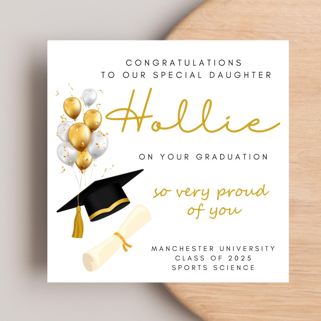 Personalised Graduation Card for Daughter Niece Granddaughter Great ...