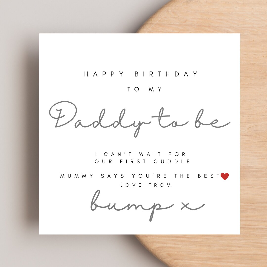 Daddy Birthday Card From Bump, Bump Birthday Card, Daddy Card From the ...