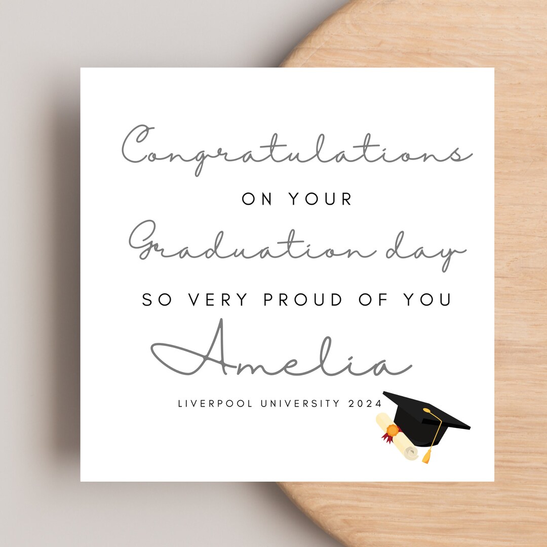 Personalised Graduation Card, University Graduation Card, Graduation ...