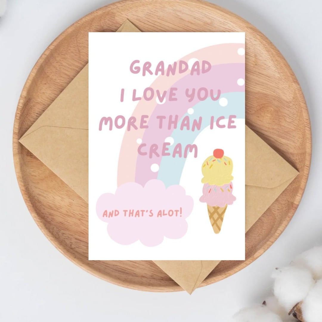 Cute Grandad Birthday Card, I Love Grandad Card, Grandad Fathers Day ...