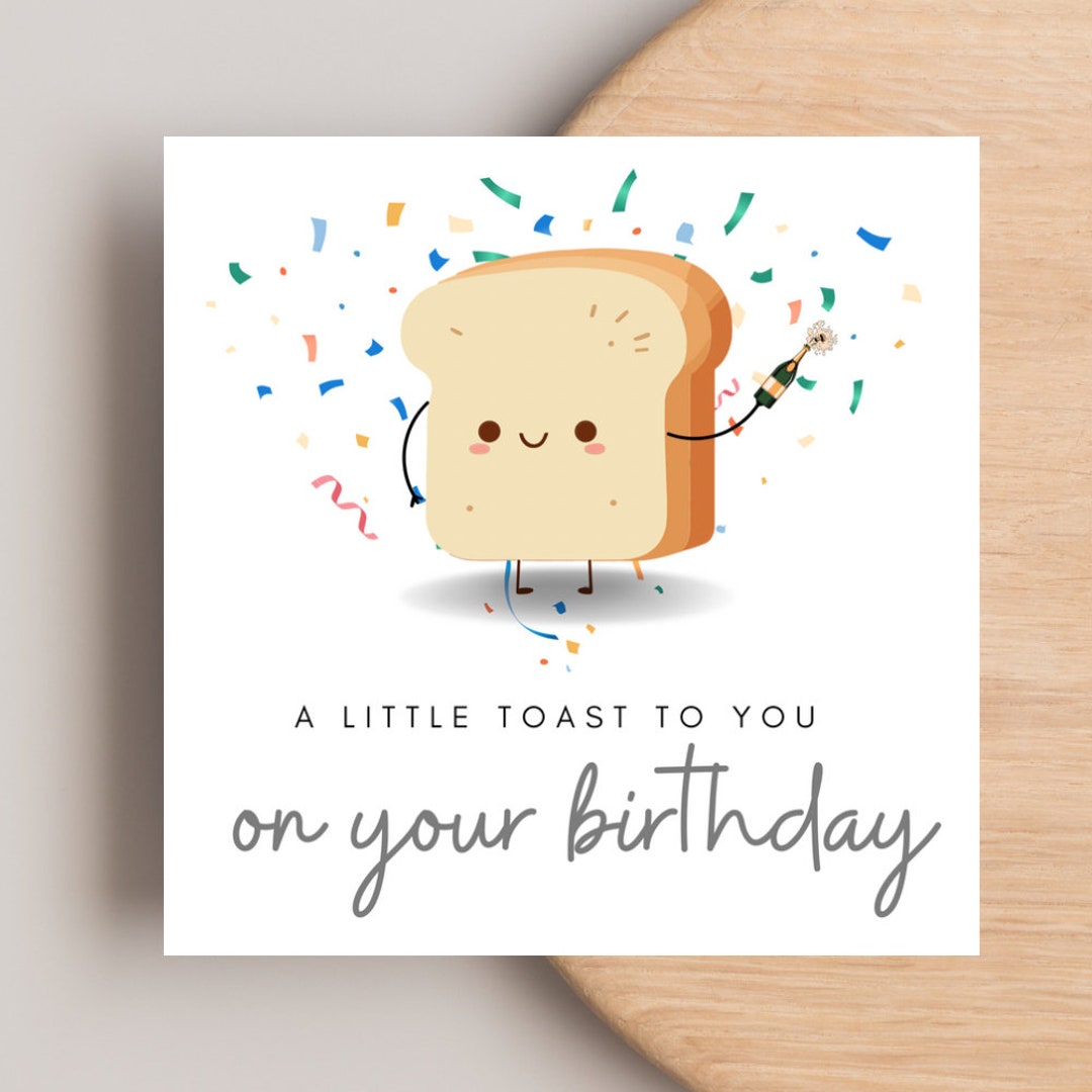 Toast to You on Your Birthday Card, Toast Card, Birthday Toast Card - Etsy