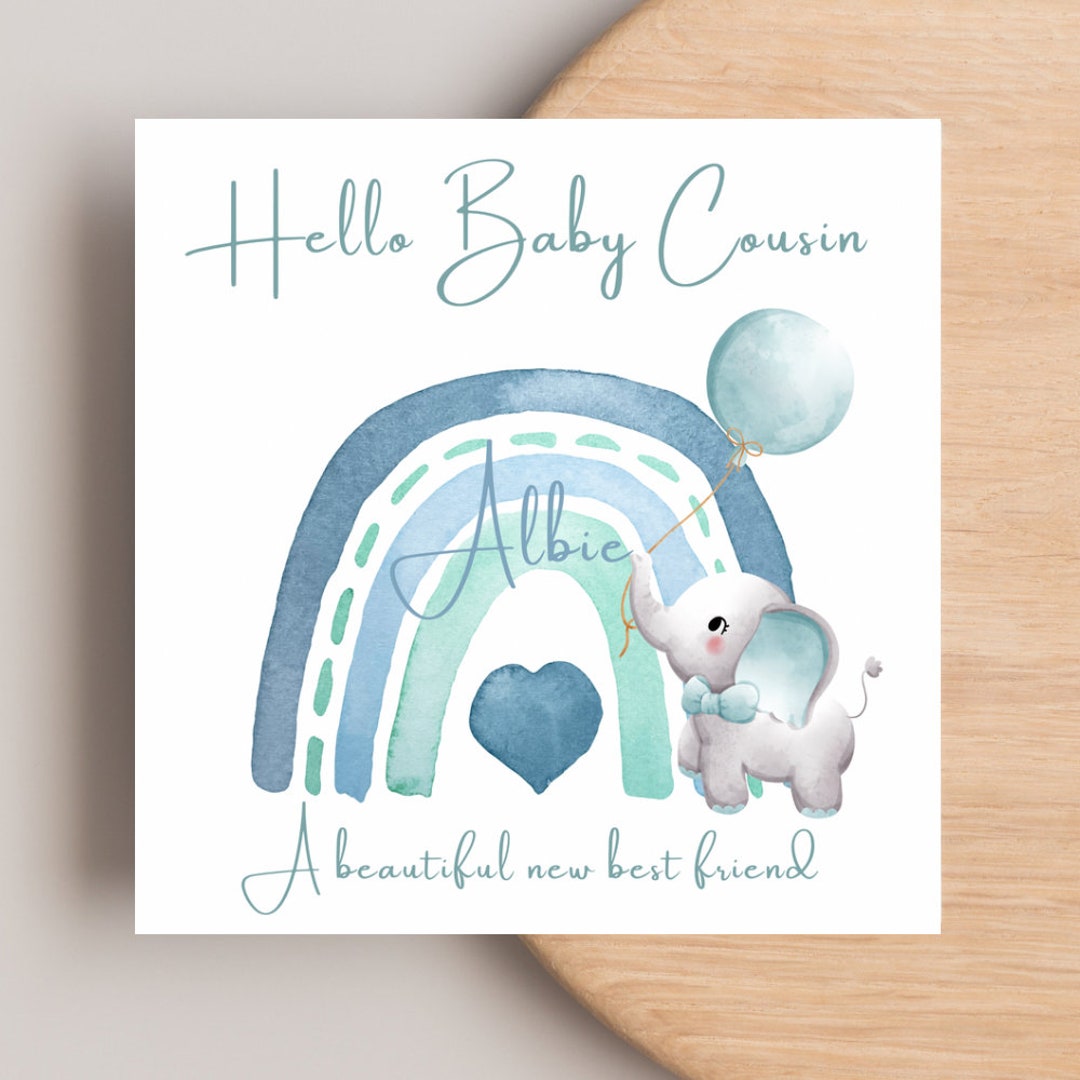 Personalised Cousin,new Baby Cousin Card - to My Cousin Card,rainbow ...