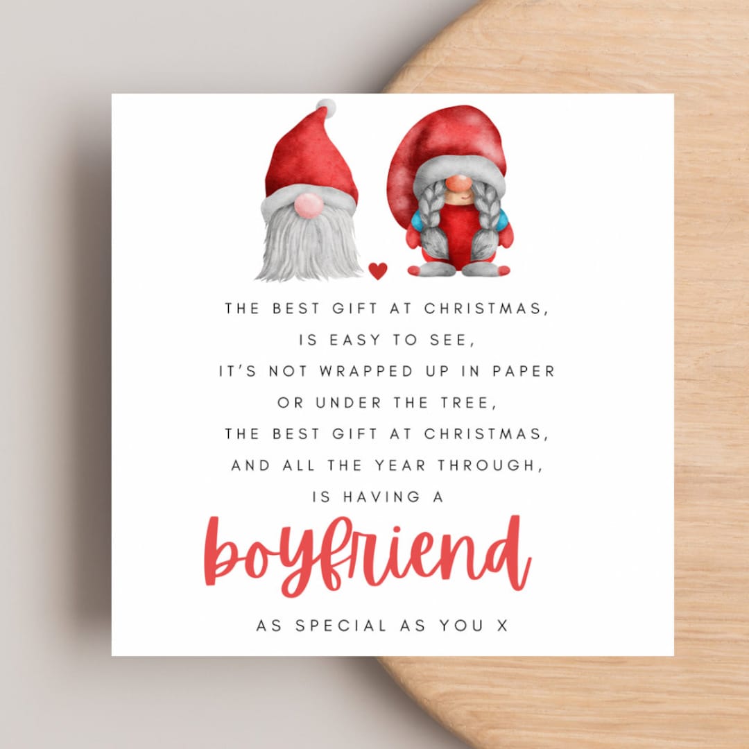 Boyfriend Christmas Card Poem, Gonk Christmas Card, for Him, Boyfriend ...