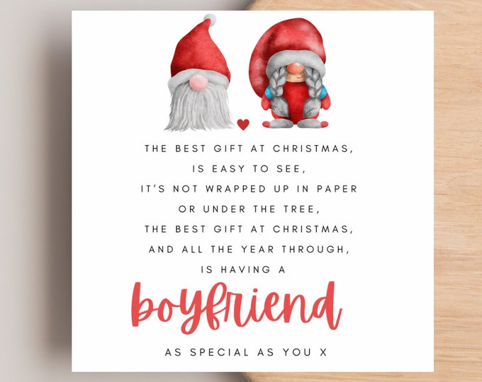 Boyfriend Christmas Card, Romantic Christmas Card for Boyfriend, for ...