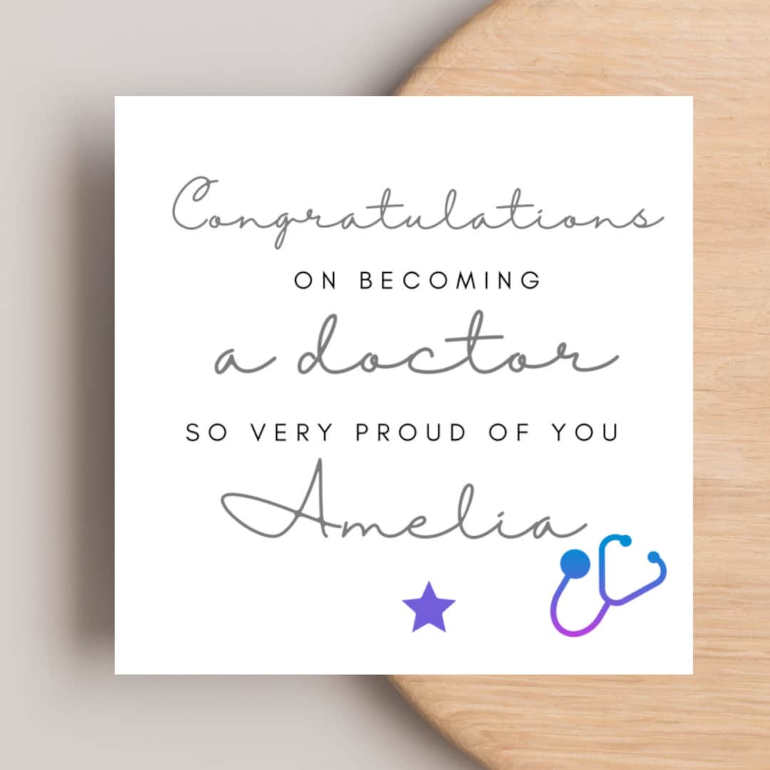 Becoming a Doctor Card, Congratulations Doctor Card, Passed Medical ...