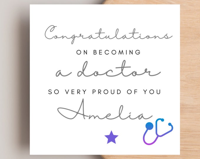 Becoming a Doctor Card, Congratulations Doctor Card, Passed Medical ...