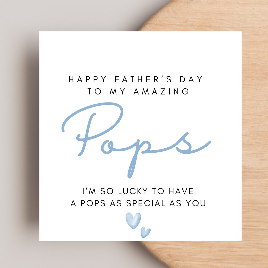 Pops Father’s Day Card, Fathers Day Pops - Etsy