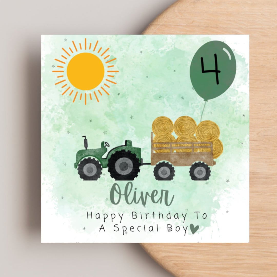 Farm Birthday Card -farm Any Age Card - Personalised Farm Card ...