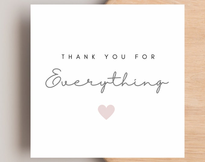 Personalized Thank You Card, Friend Thank You Card, Thank You Gift ...