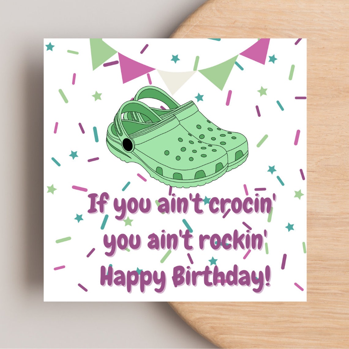 Funny Crocs Birthday Card for Him or for Her crocs Cheeky - Etsy