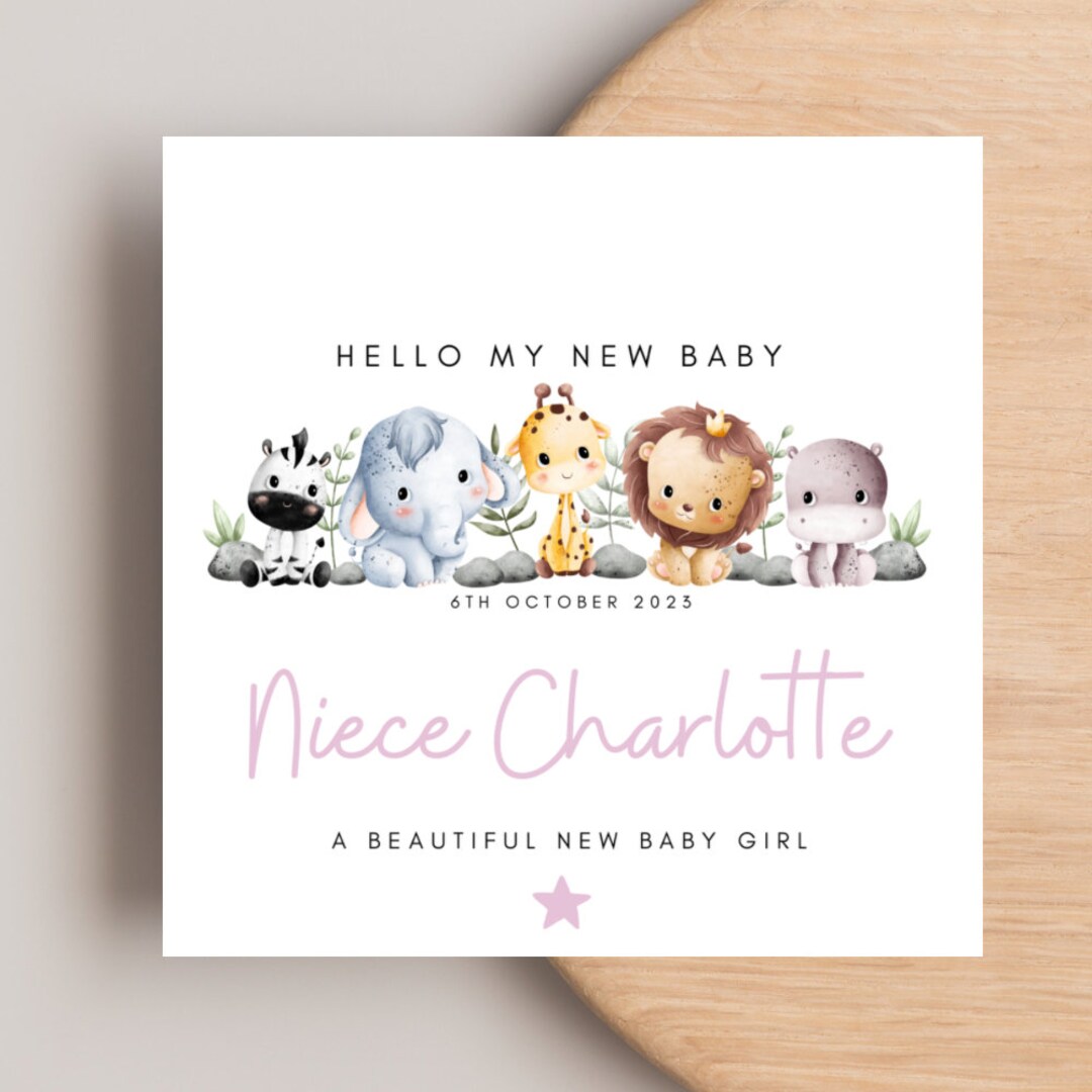 New Niece Card - Niece Card, Card for Niece - Baby Niece Card, Typed ...