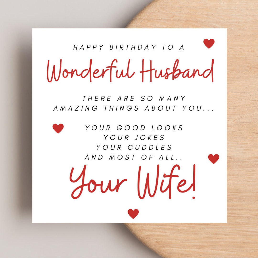Funny Husband Birthday Card, Funny Card for Husband From Wife, for ...