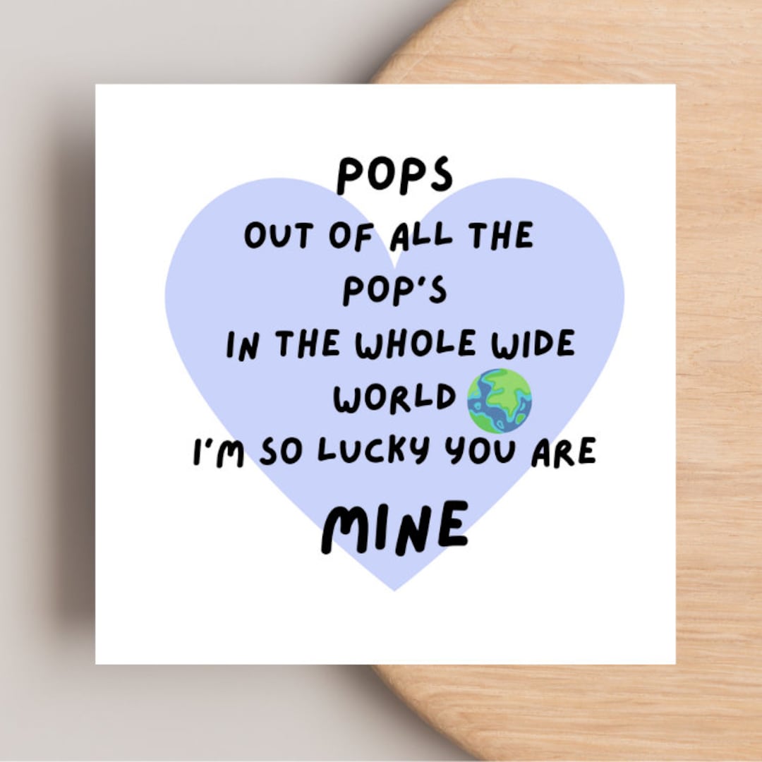Pops Father’s Day Card | Best Pops Ever Card | Fathers Day Card | Pops ...