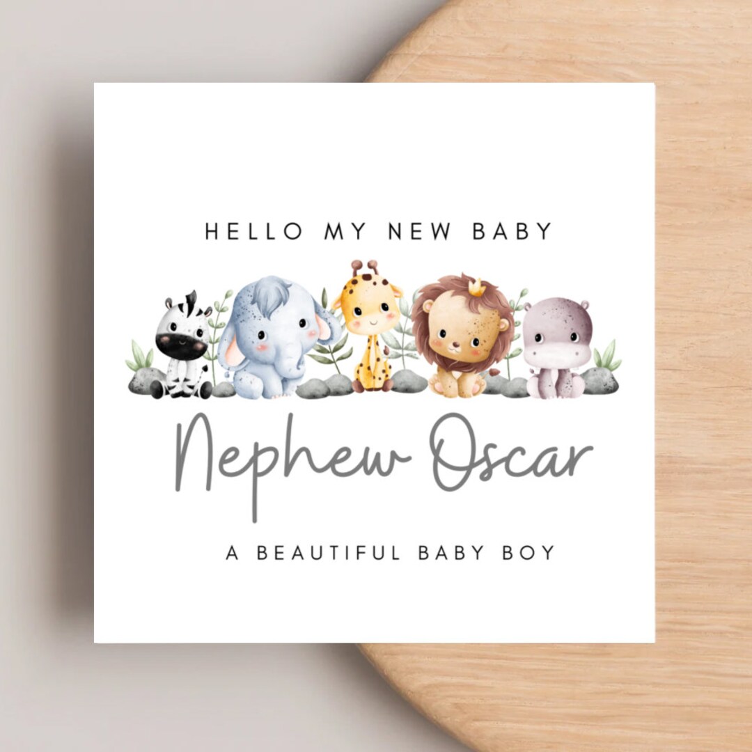 New Nephew Card - Nephew Card, Card for Nephew- Baby Nephew Card, Typed ...