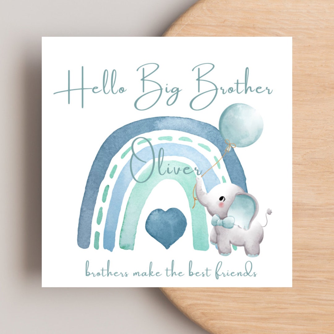 New Big Brother Card Newborn Card Big Brother Card New Brother New Baby ...