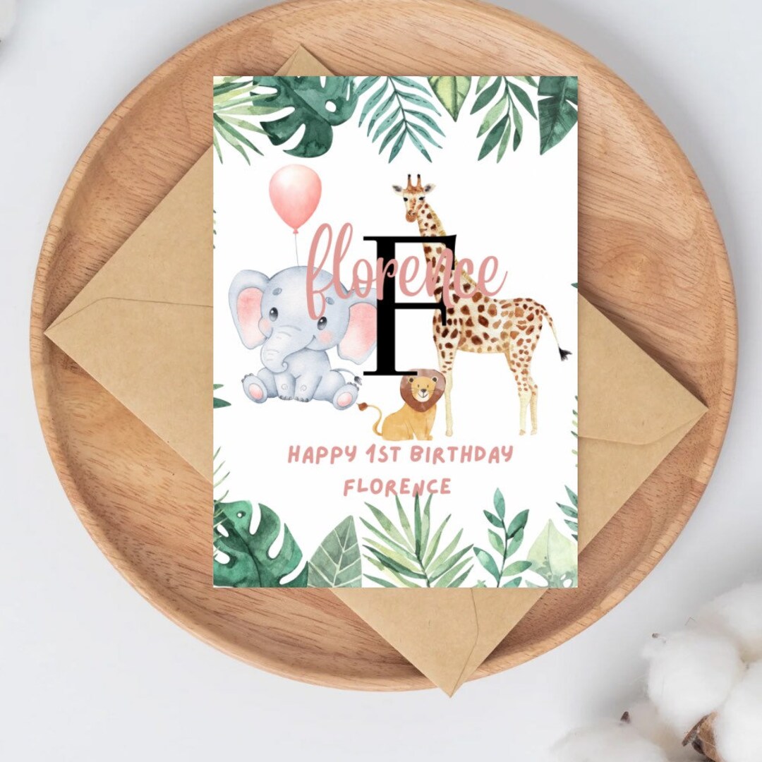 1st Birthday Card | First Birthday Card , Any Age Card , Girls Birthday ...