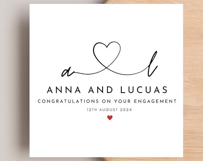 Personalised Engagement Card for Special Couple Son Daughter Friend ...