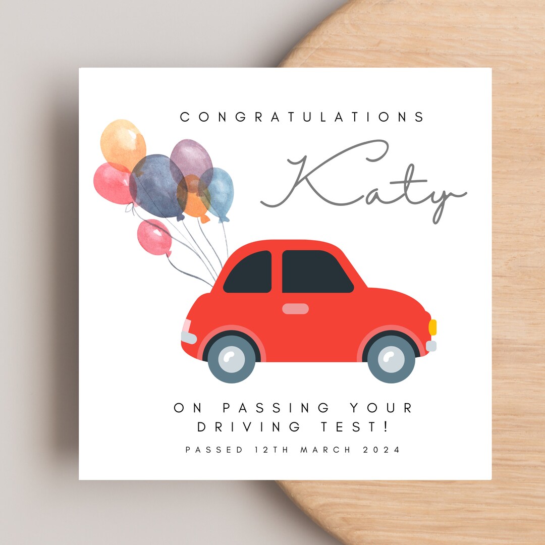 Passed Driving Test Card | Driving Test Card for Her or Him ...