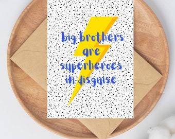 Promoted to Big Brother Printable Card - Etsy