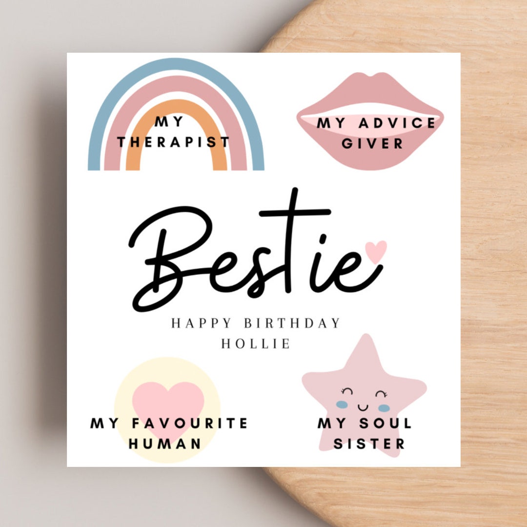 Bestie Birthday Card, Birthday Card for Best Friend, Best Friend Card ...