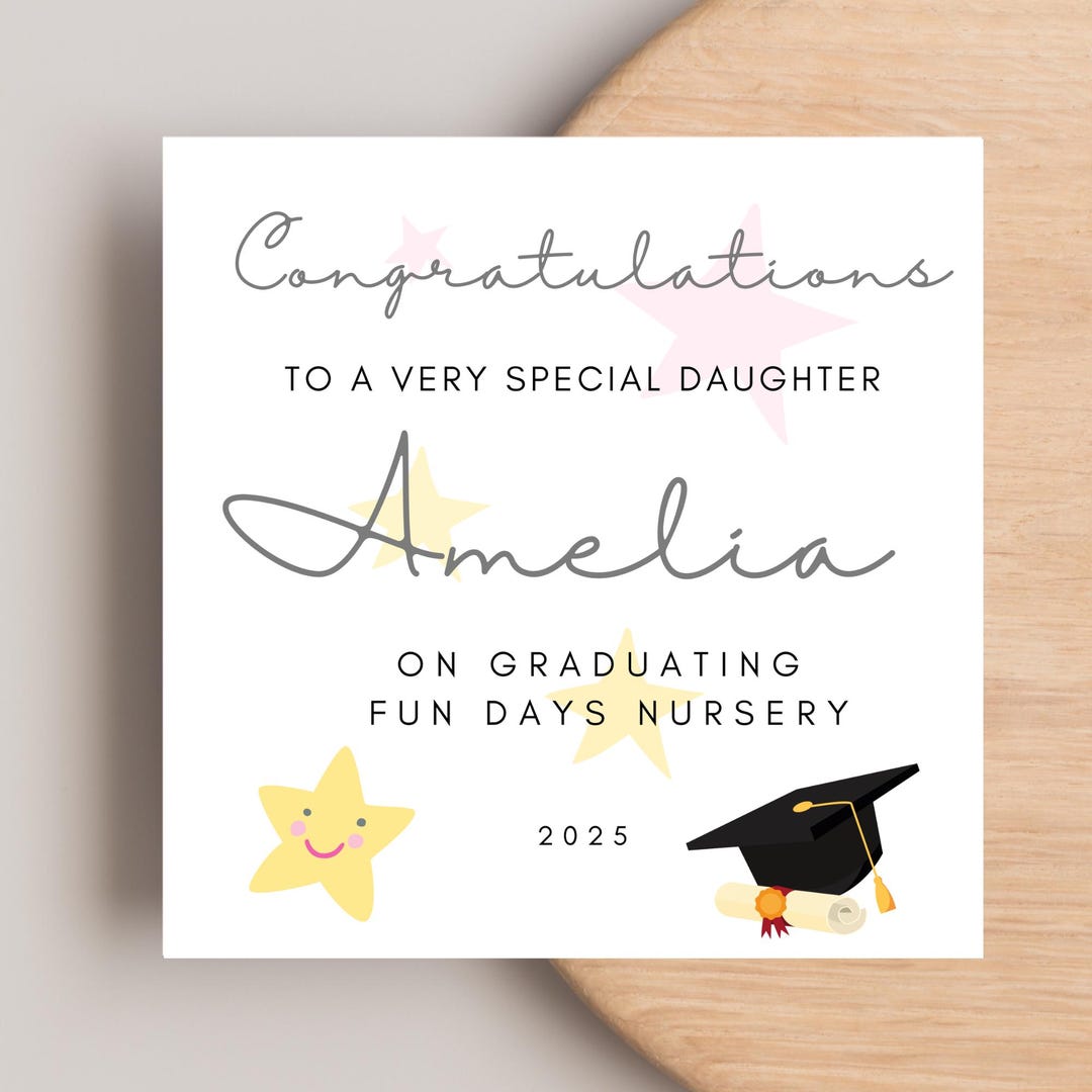 Nursery Graduation Card for Daughter Niece, Nursery Graduation Card for ...