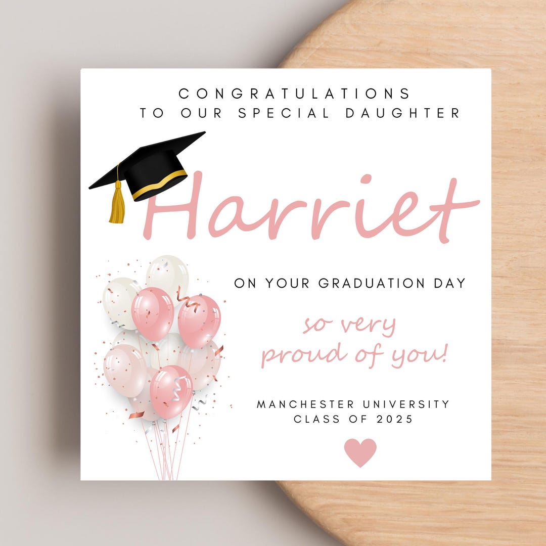 Personalised Graduation Card for Daughter Niece Granddaughter Great ...