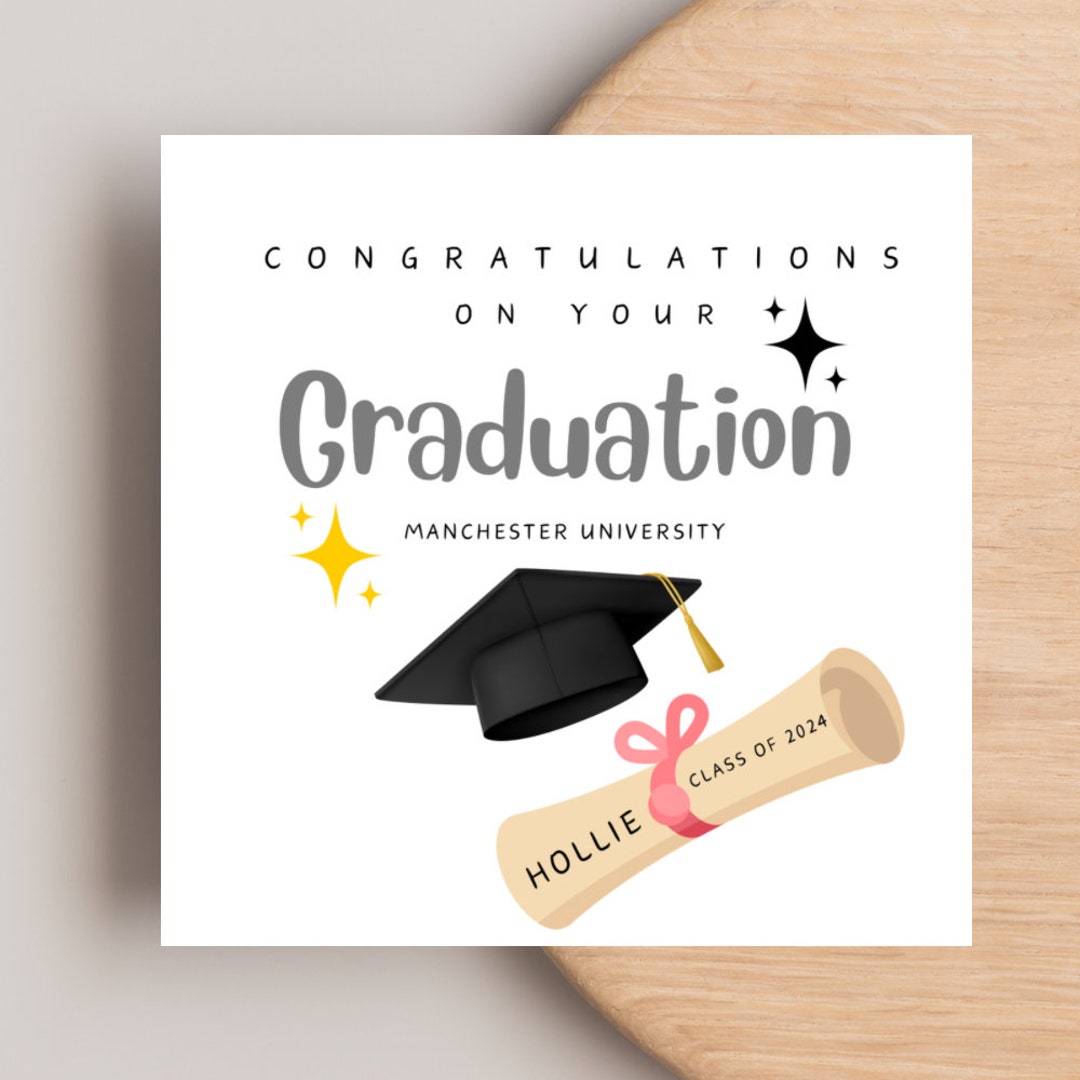 Personalised Graduation Card, University Graduation Card, Graduation ...