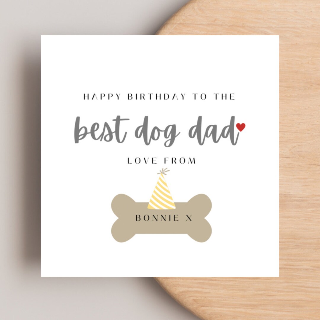 Dog Dad Birthday Card, Birthday Card for Dog Dad, Personalised Dog Dad ...