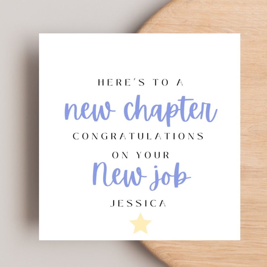 New Job Card for Her or for Him, New Job Card for Friend Work Colleague ...