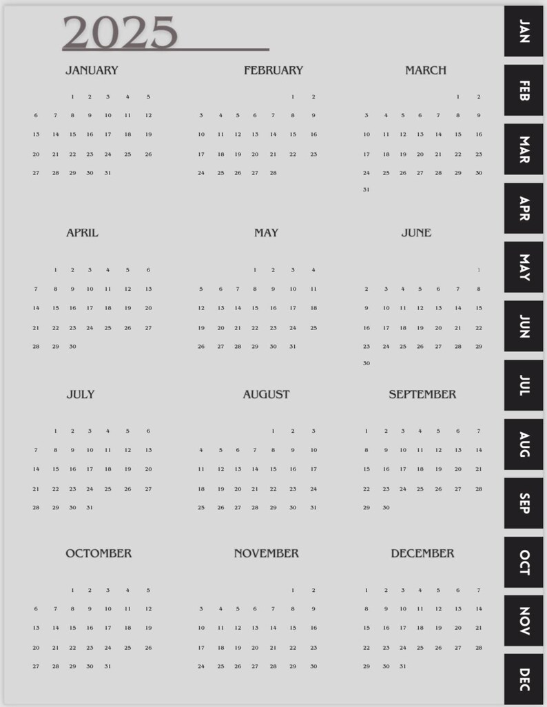 Organize 2025 With a Minimalistic Digital Planner! Perfect for Monthly ...