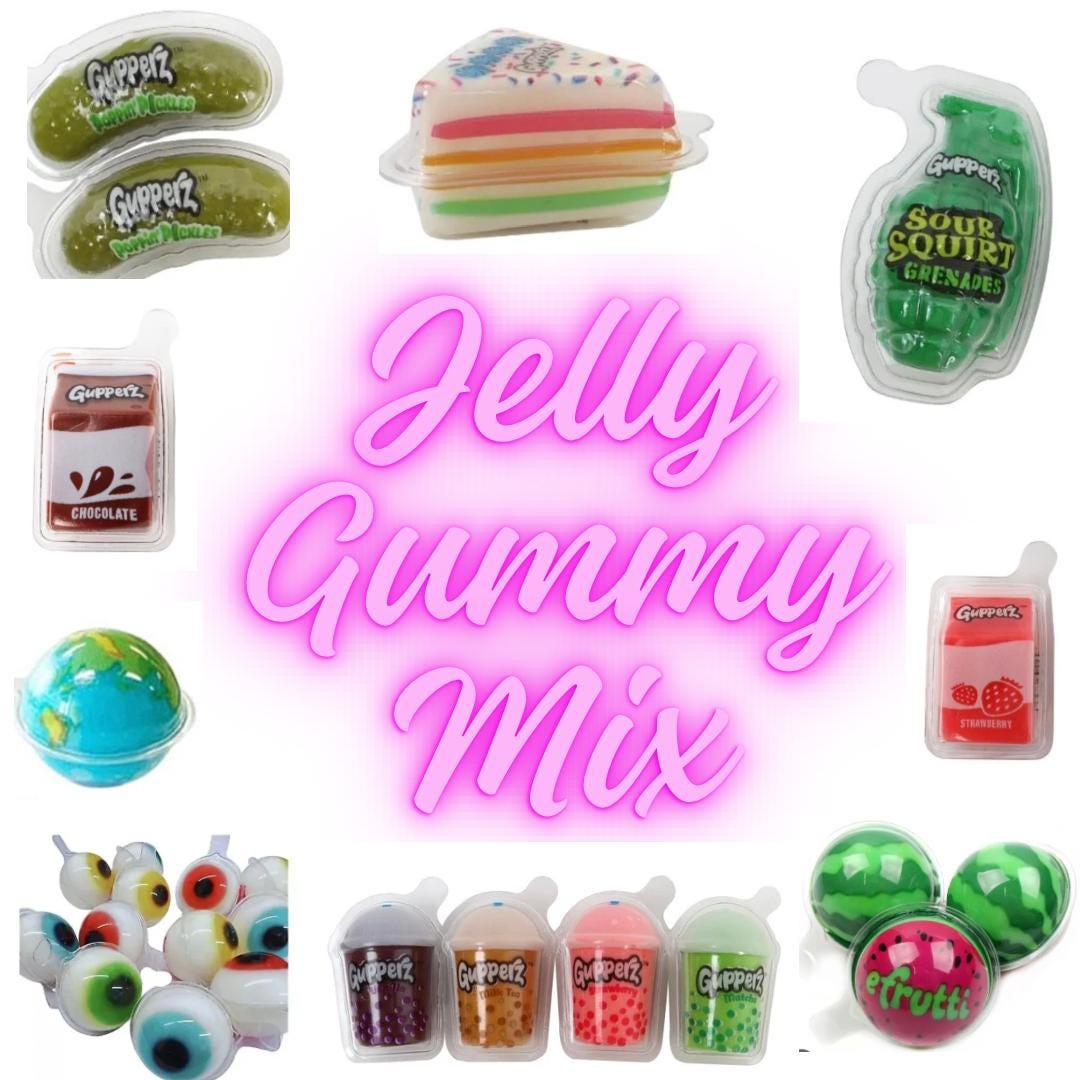 Jelly Gummy Ball Mix- Jelly Filled- Boba, Cake, Earth, Eyes, Milk ...