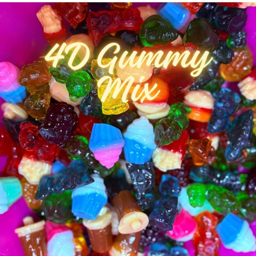 4D Gummy Candy Mix: Fruit, Fast Food, Dinos & Bears - Etsy