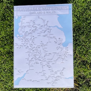 Colour in Navigable Canal and River Map England & Wales A3 | Colour the ...