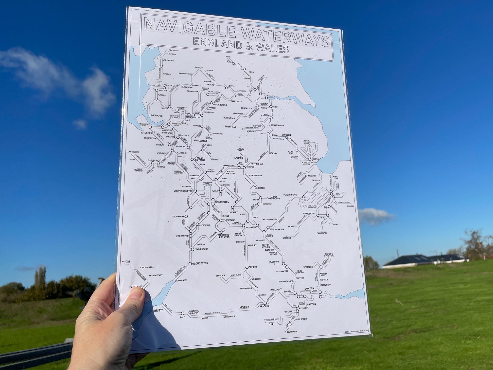 Colour in Navigable Canal and River Map England & Wales A3 | Colour the ...