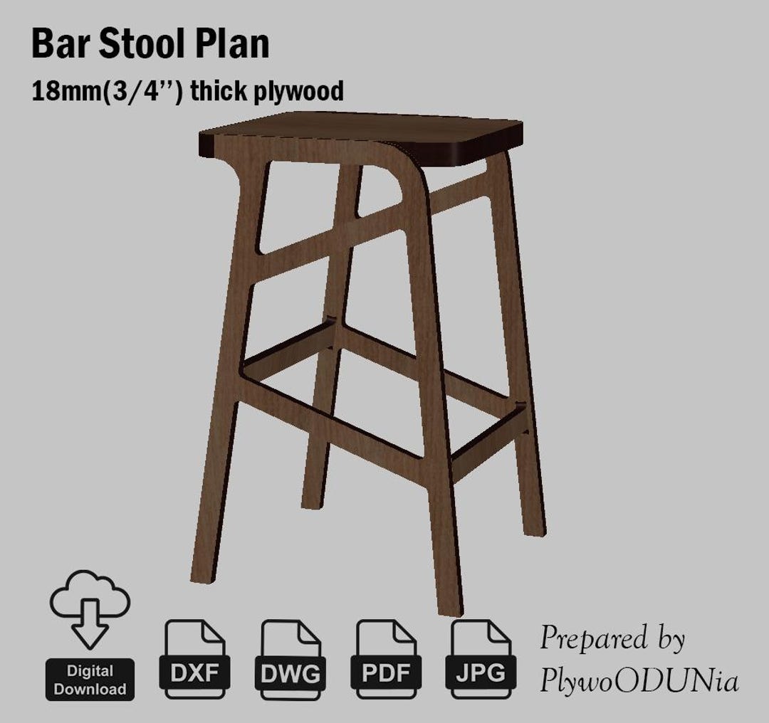 CNC Bar Stool Plan: DXF, DWG Files (digital Download) - Etsy
