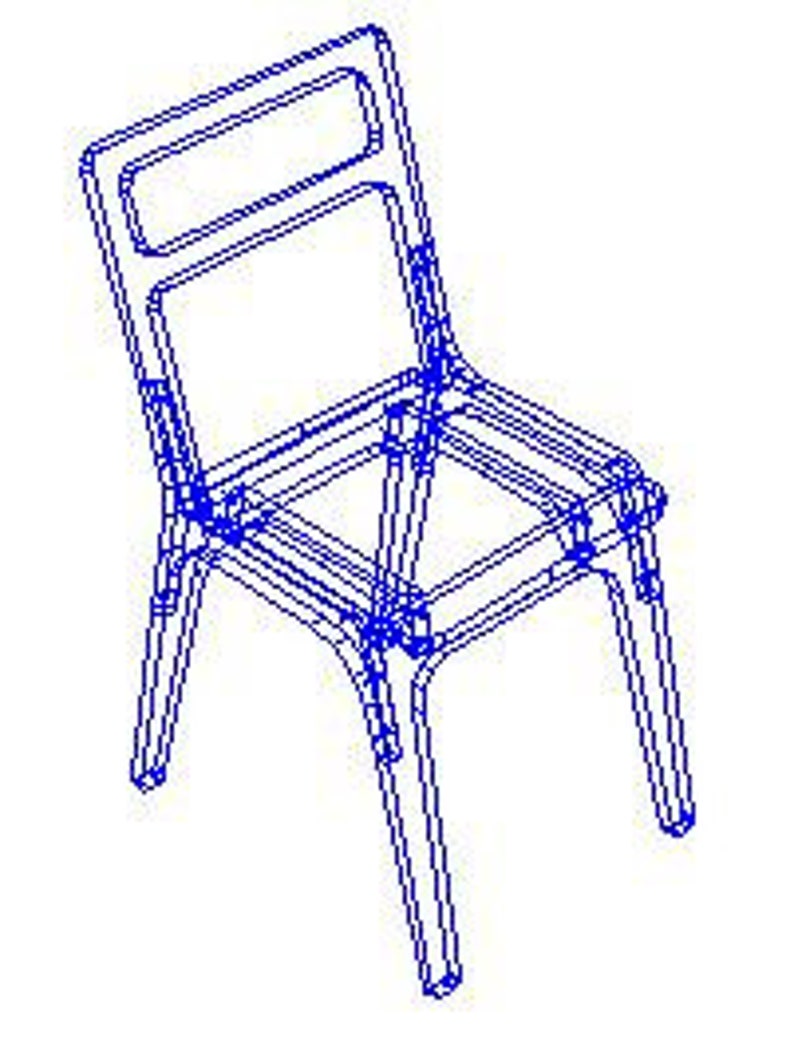 Plywood Chair Plans Dxf Files Vector Cut Cnc Router Diy - Etsy