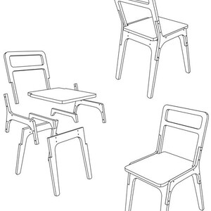 Plywood Chair Plans, Dxf Files, Vector, Cut, Cnc Router, Diy, Furniture ...